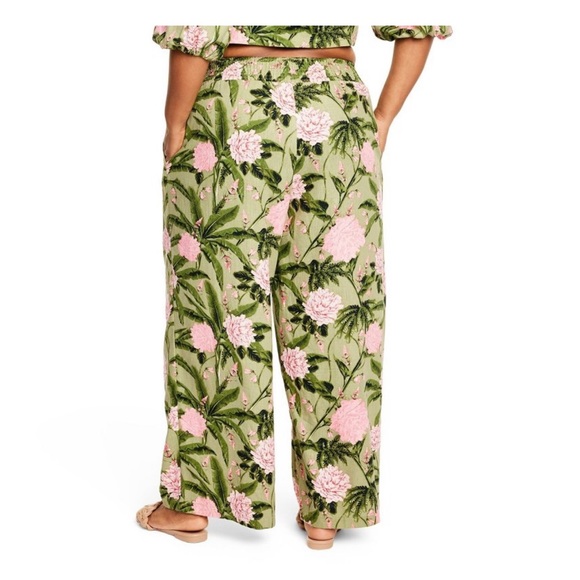 Agua Bendita | Pants & Jumpsuits | Nwt X Peony Print Wide Leg Pants Agua Bendita X Target Dark ...